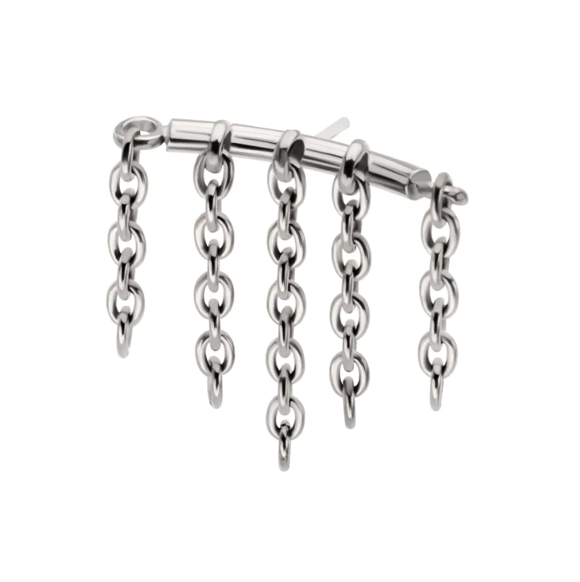 Titanium Threadless Verticale Helix Met 5 Kettingen » The Art Of Piercings